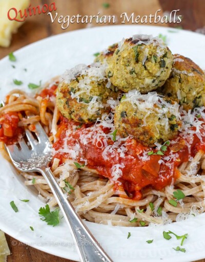 Quinoa Vegetarian Meatballs {GF} - American Heritage Cooking