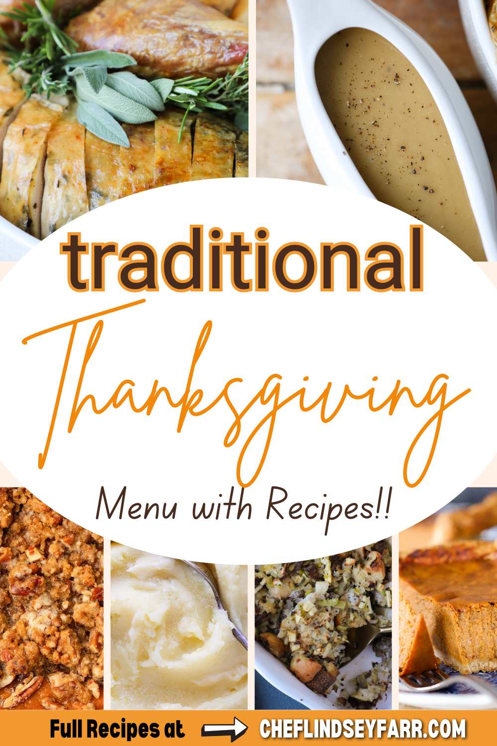 Traditional Thanksgiving Dinner Menu with Recipes